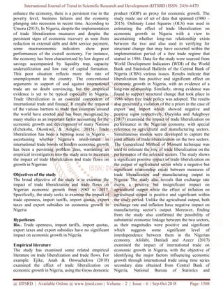 Trade Liberalization and Trade Flows in Nigeria An Aggregated Analysis ...