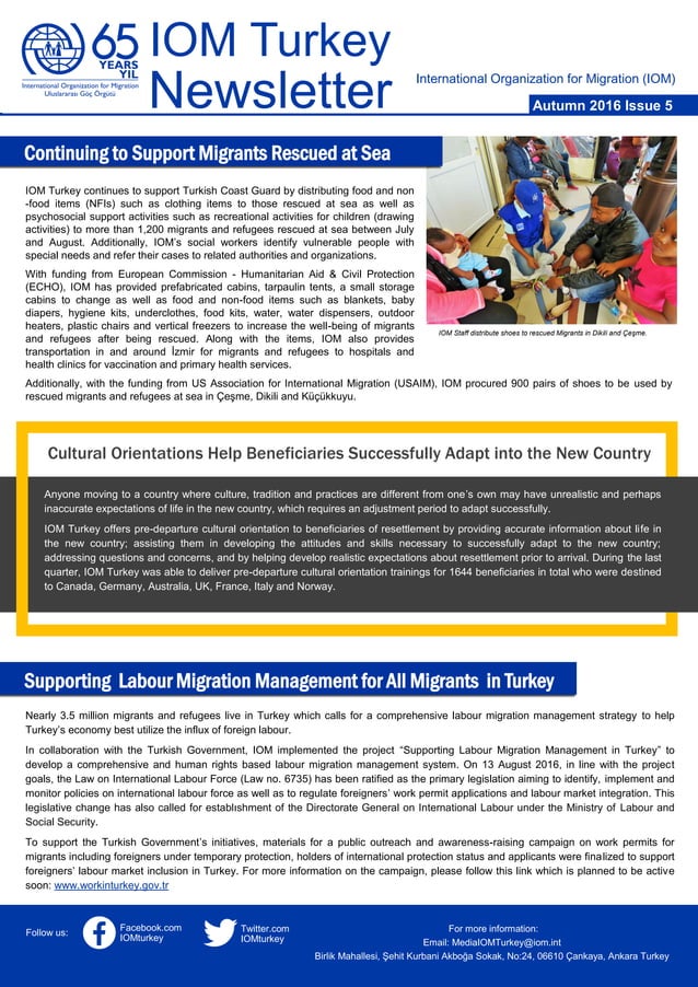 2016 Autumn IOM Turkey Newsletter English | PDF