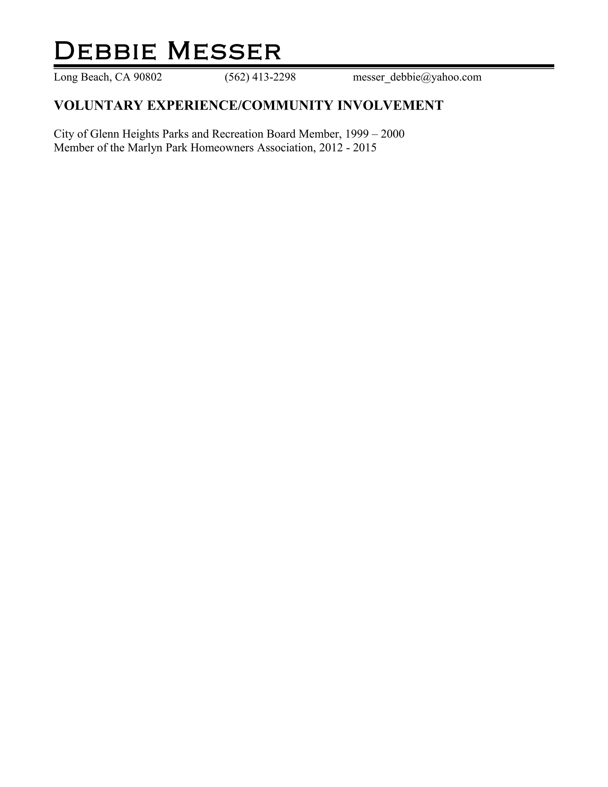 Debbie_Messer3 | DOC | Human Resources | Business