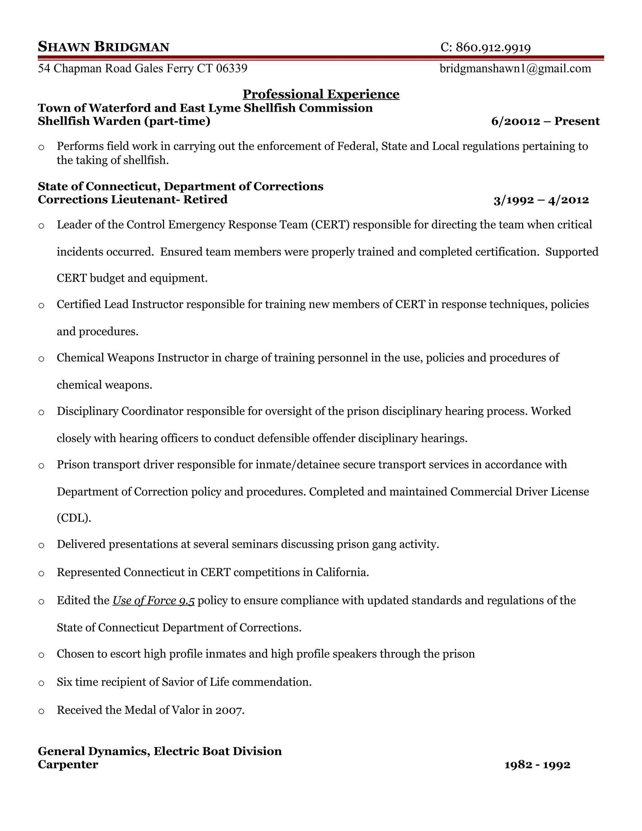 ShawBridgmanresume | DOC