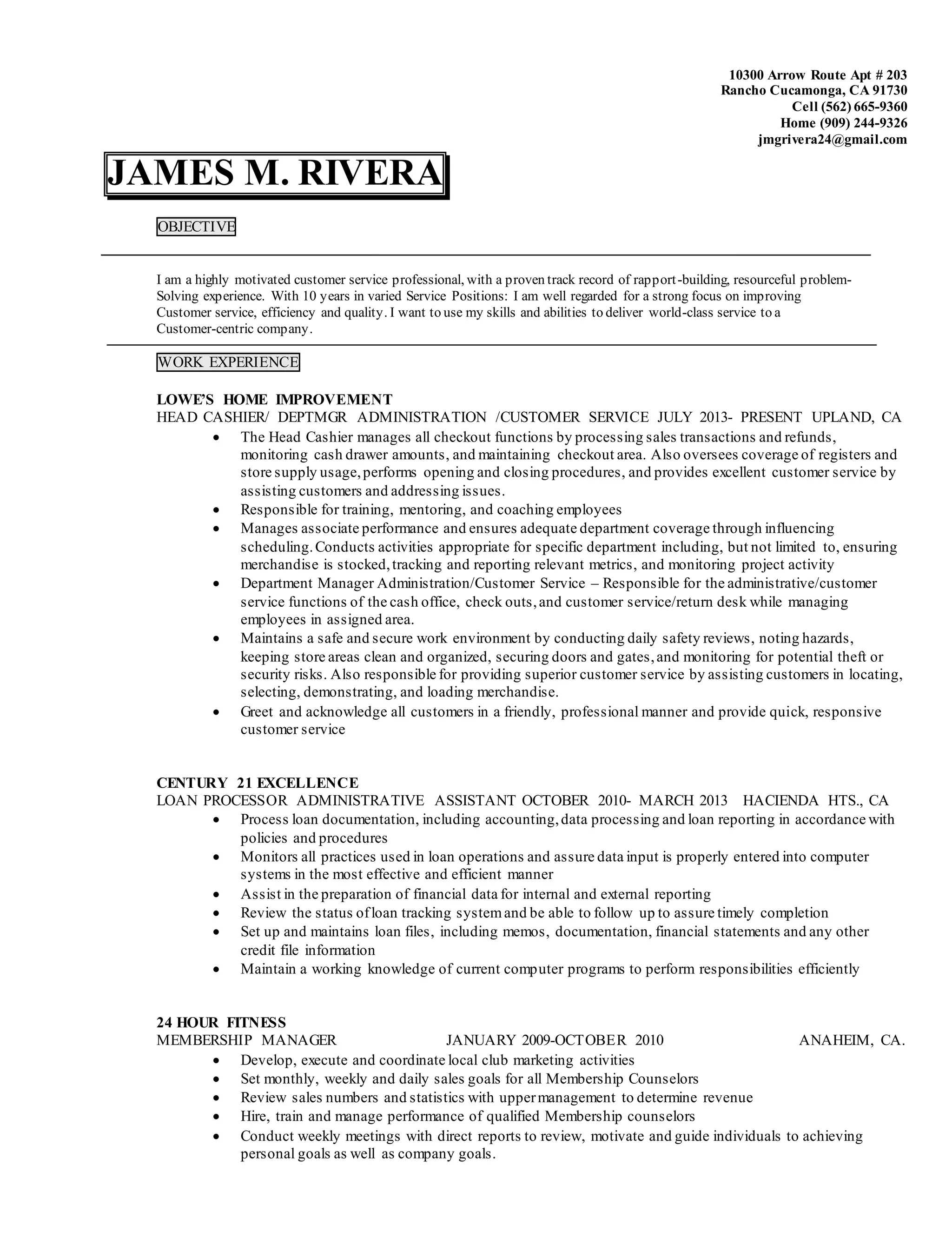 James Matthew Rivera Resume 2015 | PDF