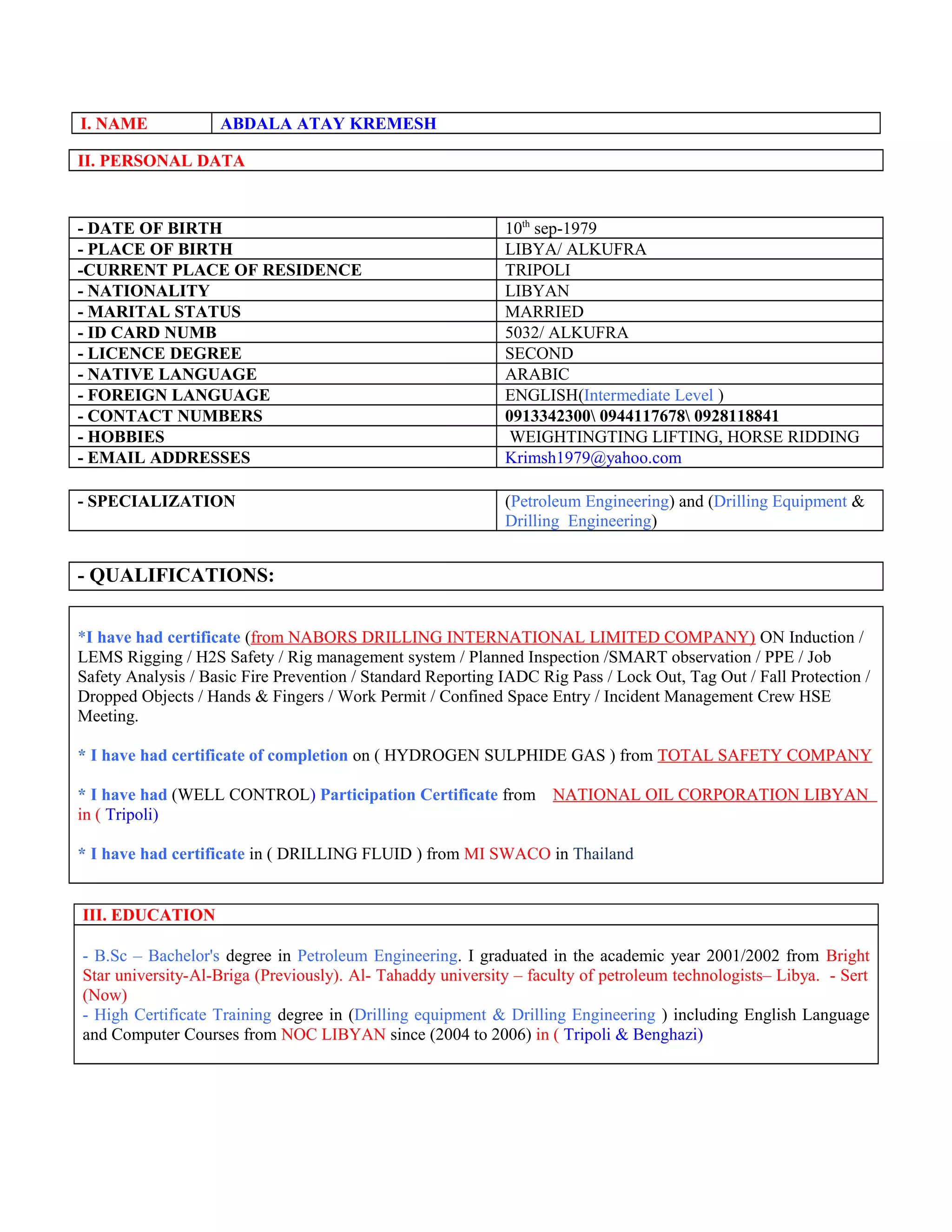 My New CV 2015 | DOC