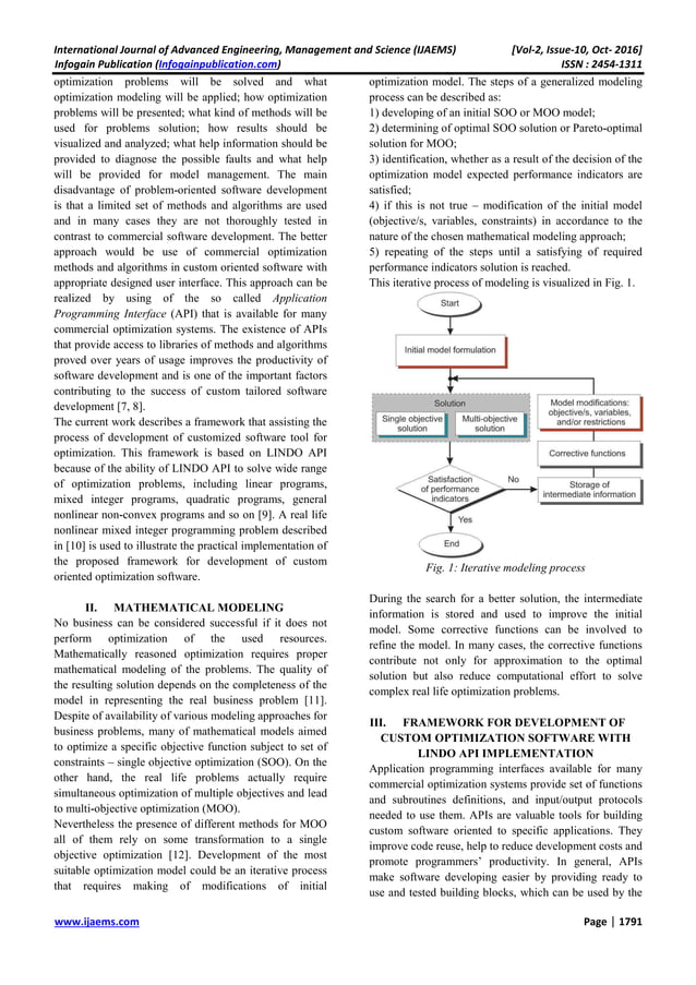 A Framework for Designing of Optimization Software Tools by Commercial API Implementation | PDF