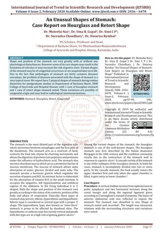 An Unusual Shapes of Stomach Case Report on Hourglass and Retort Shape ...