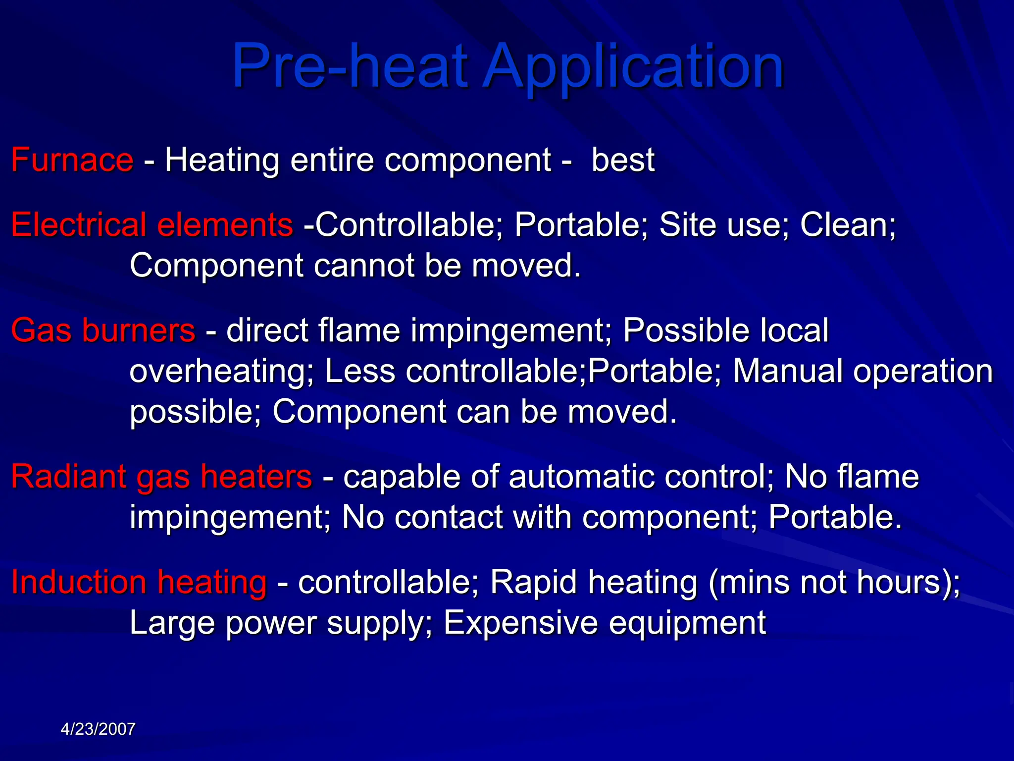 23 Application and Control of Pre-Heat.ppt