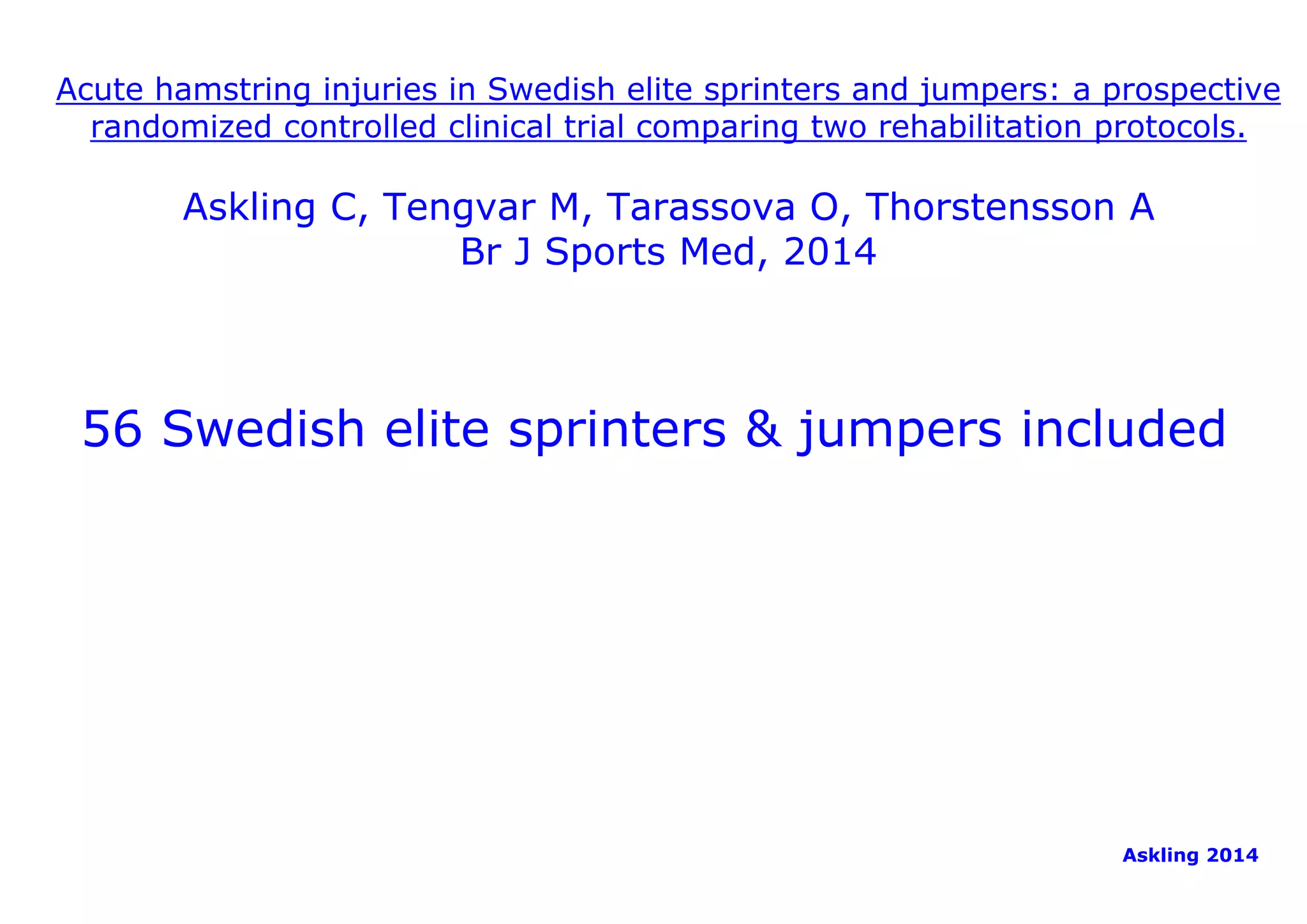 Carl Askling - Lengthening type of exercises are effective | PDF