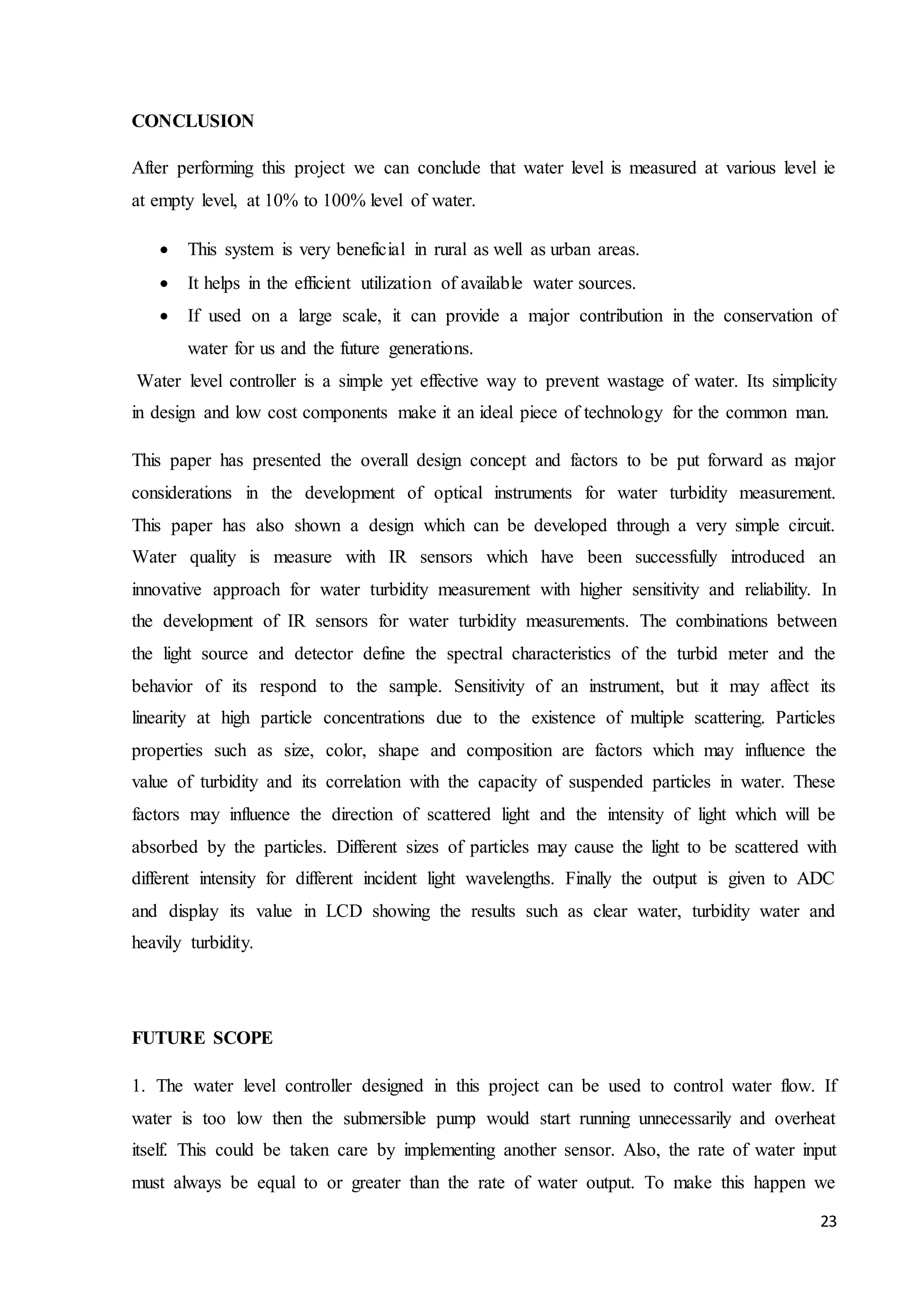 WATER LEVEL DETECTOR WITH TURBIDITY SENSOR | DOCX