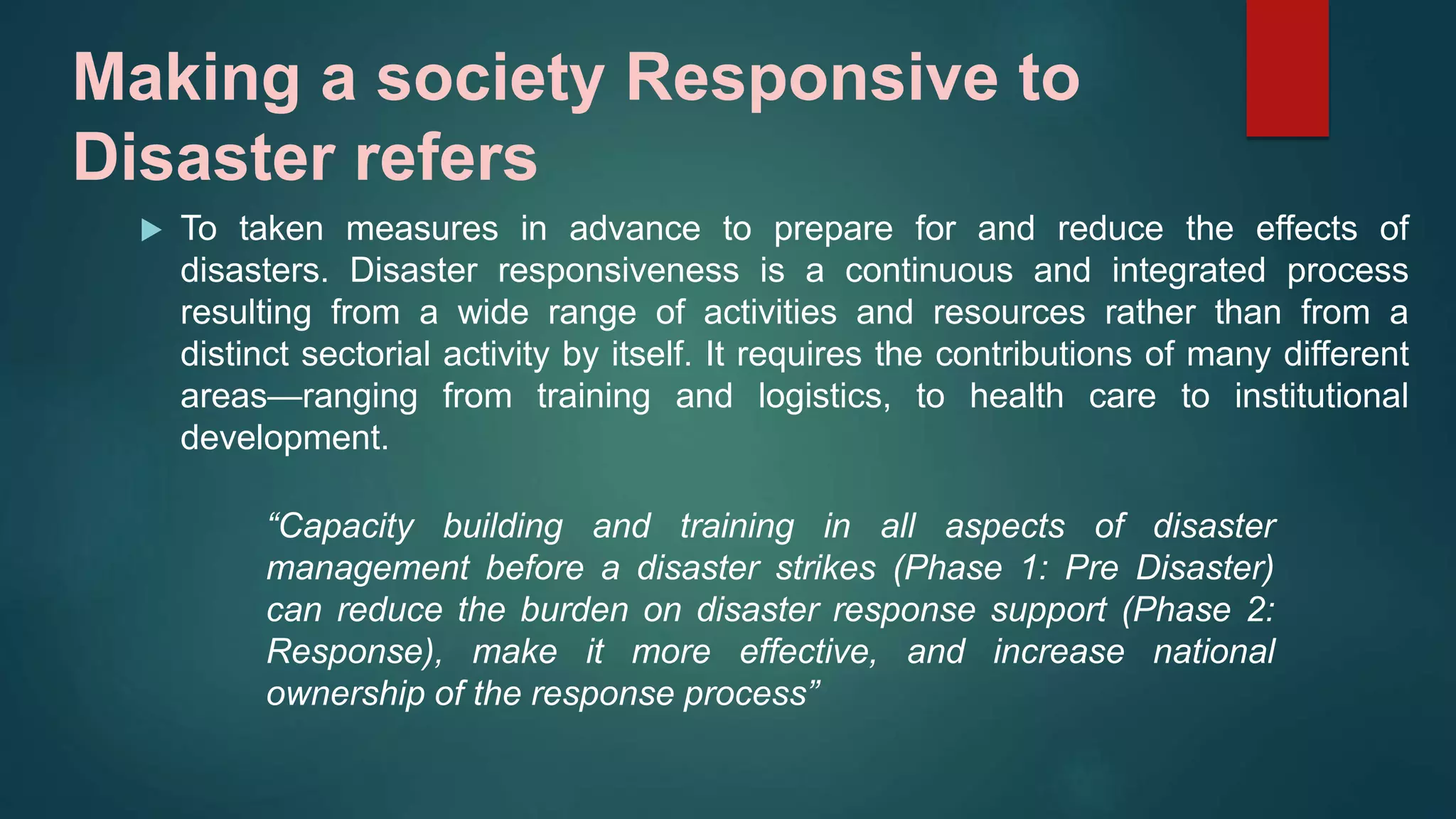 How to Make a Society Responsive to a Disaster..presentation | PPTX