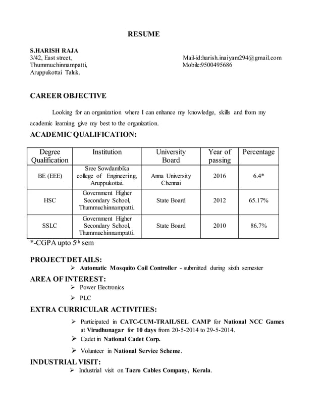 hari resume | PDF