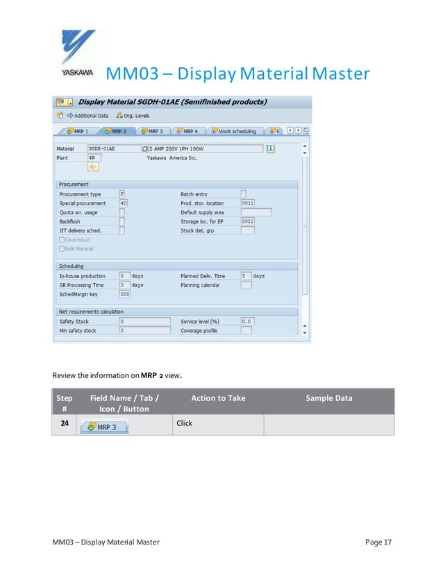 EX_2.1-MM03 Display Material Master V1.0 | DOCX | Business | Business ...