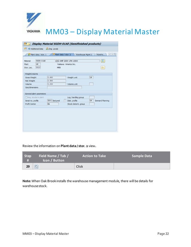 EX_2.1-MM03 Display Material Master V1.0 | DOCX | Business | Business ...