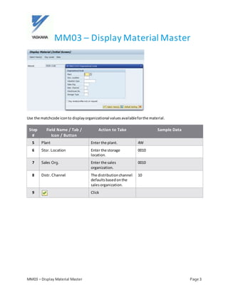 EX_2.1-MM03 Display Material Master V1.0 | DOCX