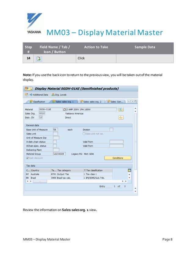 EX_2.1-MM03 Display Material Master V1.0 | DOCX | Business | Business ...