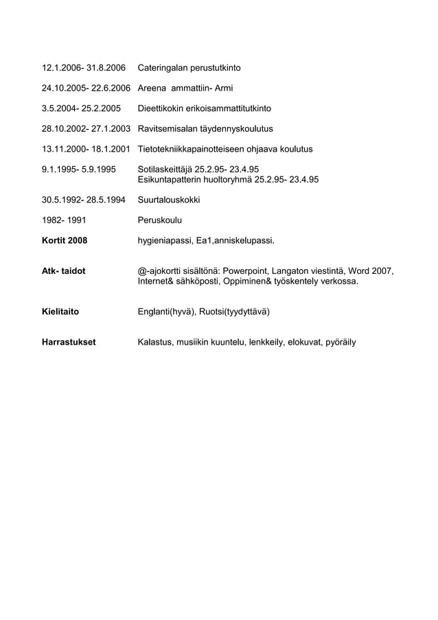 ansioluettelo 2008 | PDF