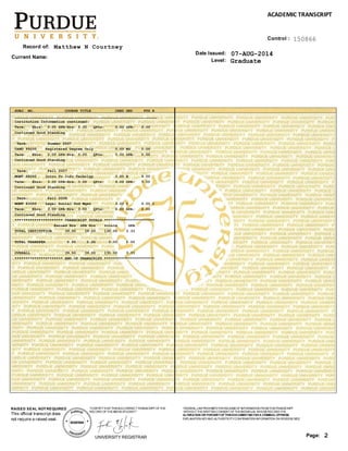 My Purdue Transcripts | PDF