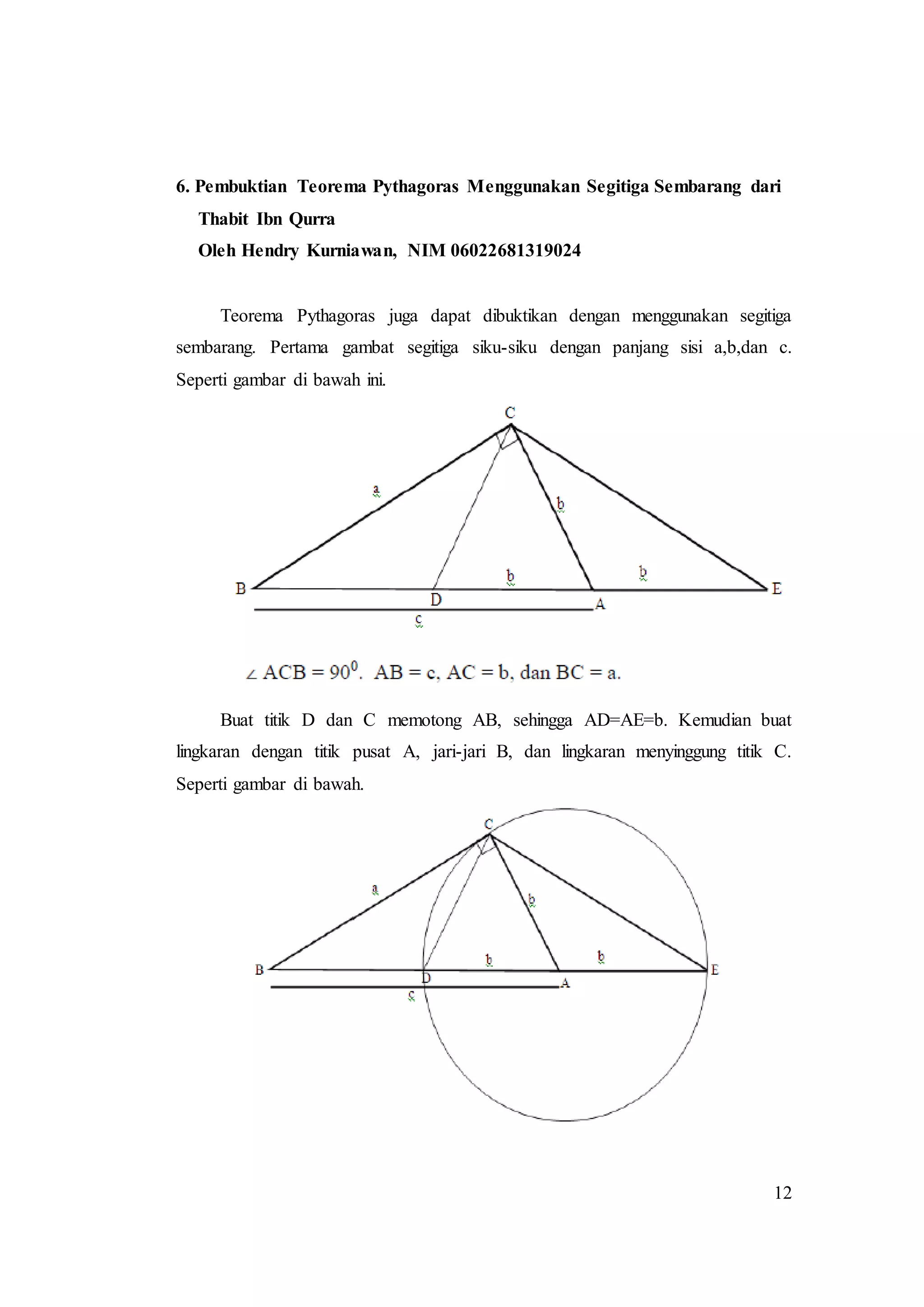 23 Cara Pembuktian Teorema Pythagoras | PDF