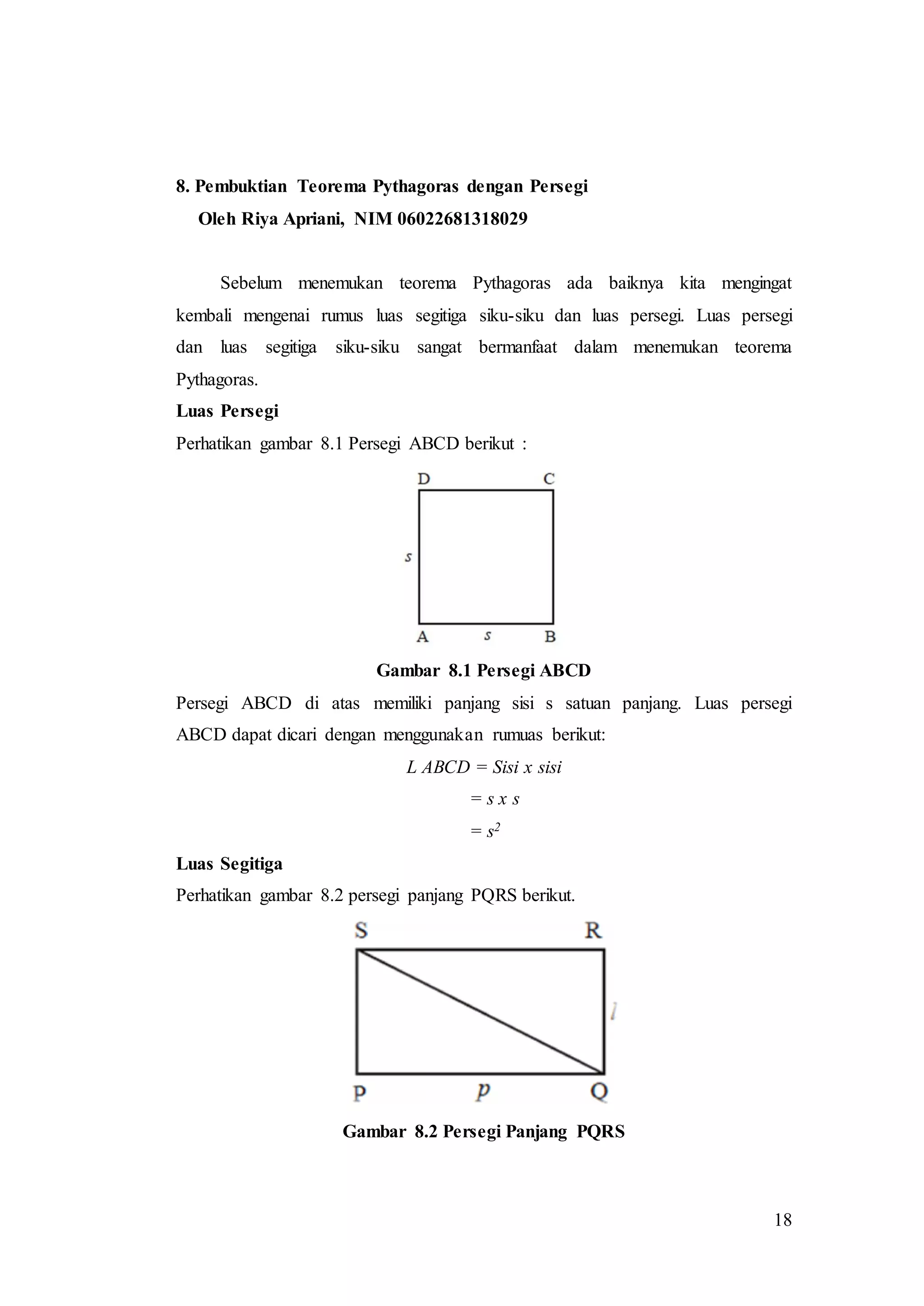 23 Cara Pembuktian Teorema Pythagoras | PDF