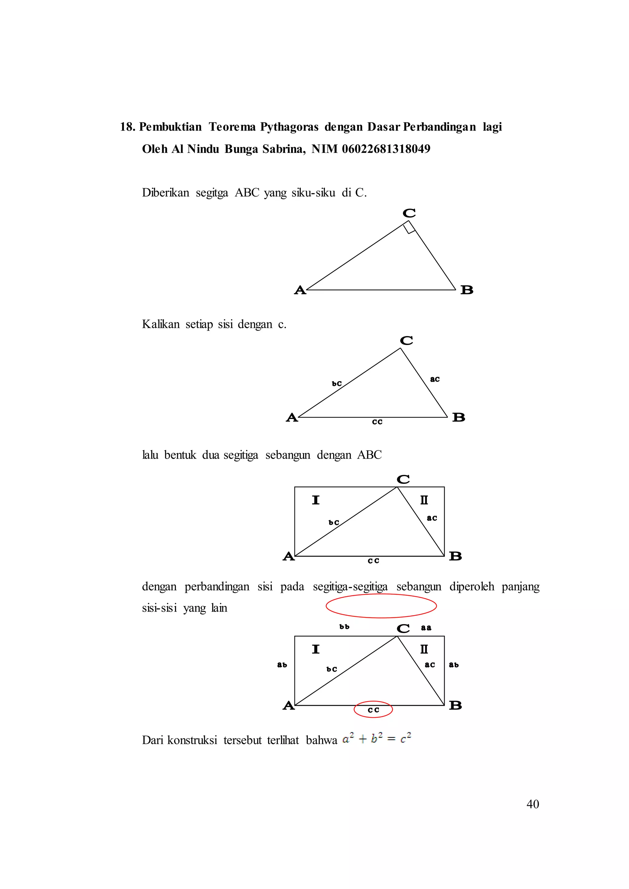 23 Cara Pembuktian Teorema Pythagoras | PDF