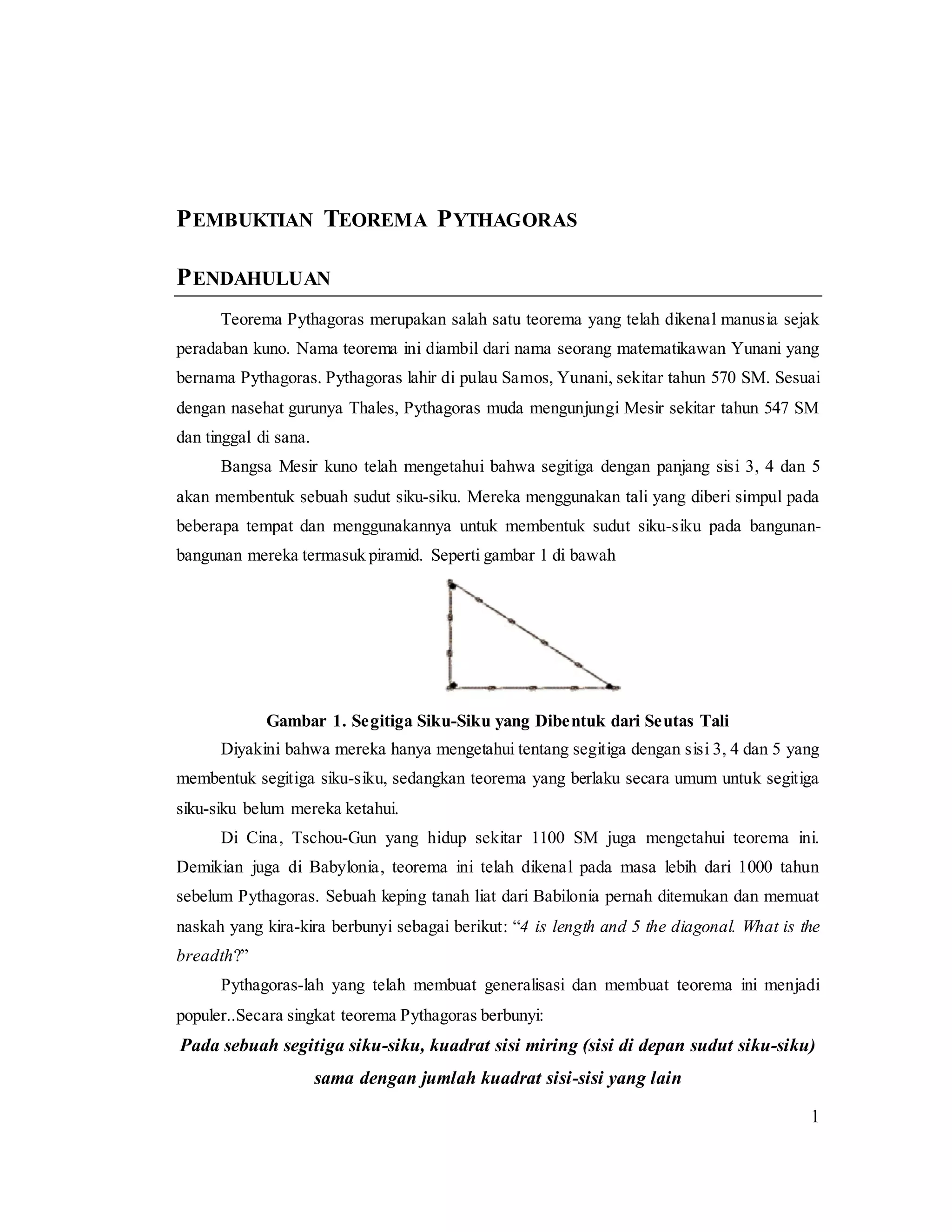 23 Cara Pembuktian Teorema Pythagoras | PDF