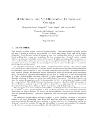Metaheuristics Using Agent-Based Models for Swarms and Contagion | PDF