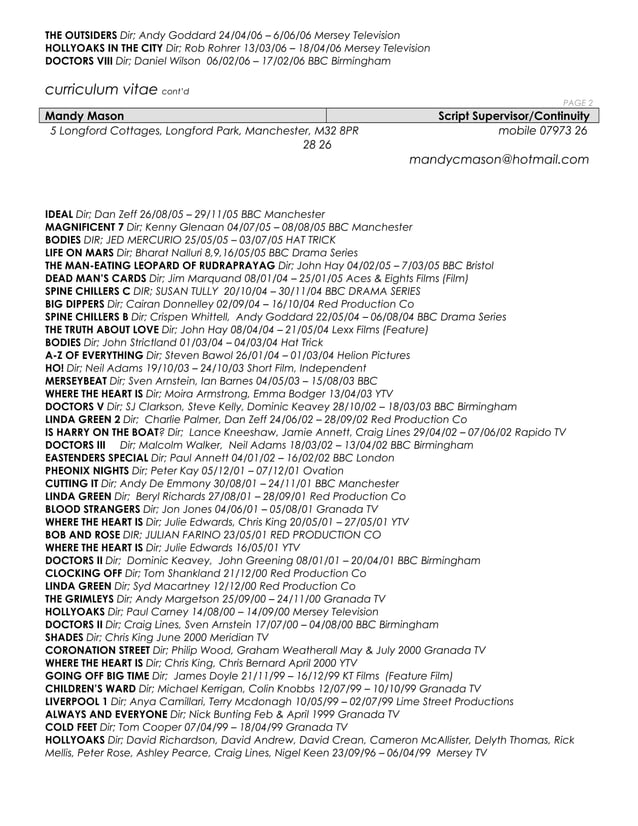 Mandy Mason CV Dec 2015 | PDF