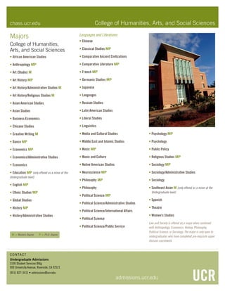 ucr-chass-fact-sheet | PDF | Undergraduate Education | College Education