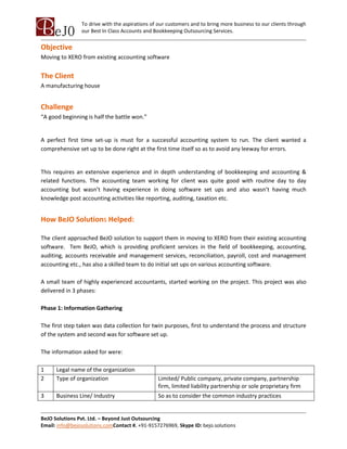 Case Study - Initial XERO set up | PDF