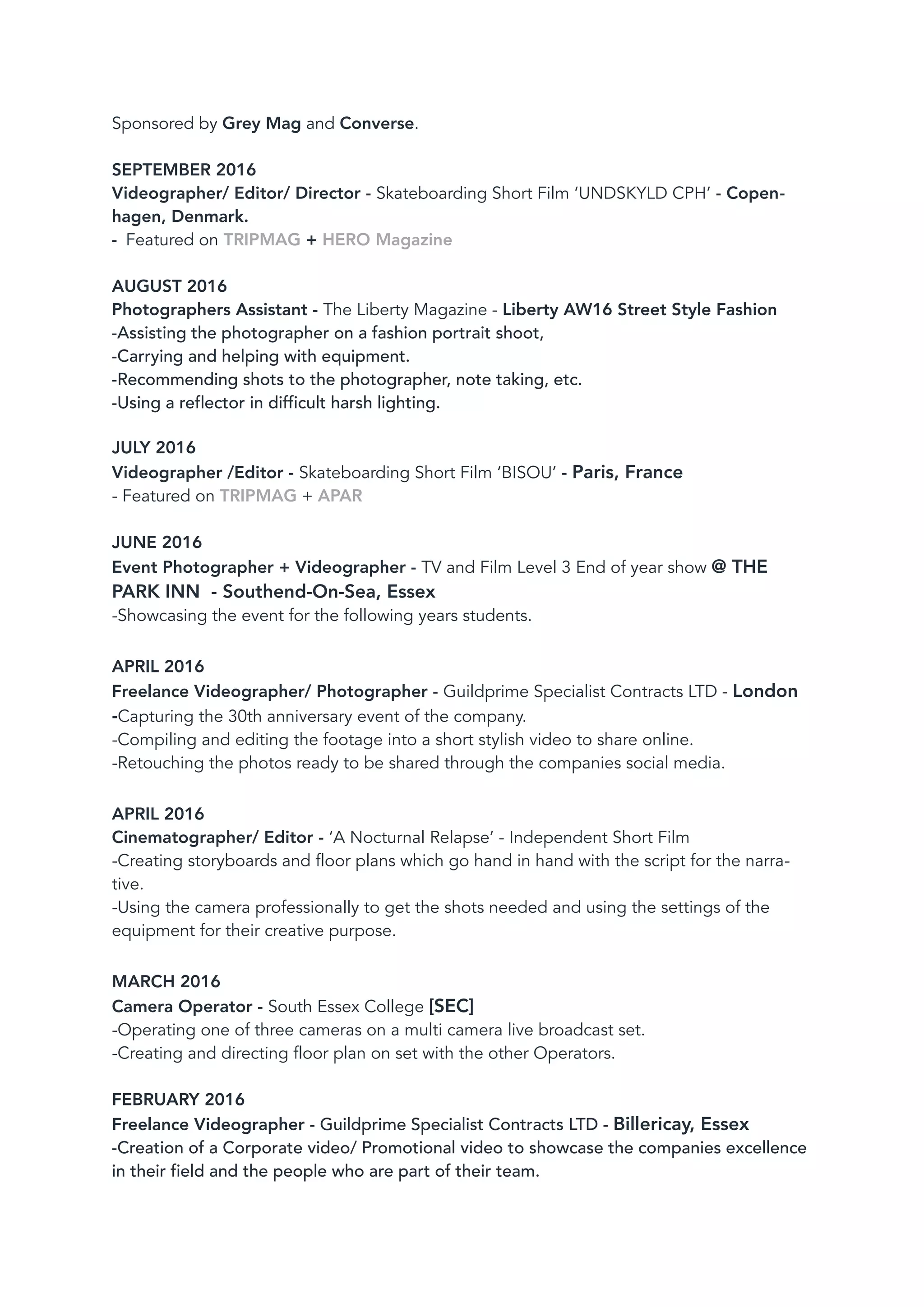 BRANDON WILKINS MEDIA RELATED CV | PDF