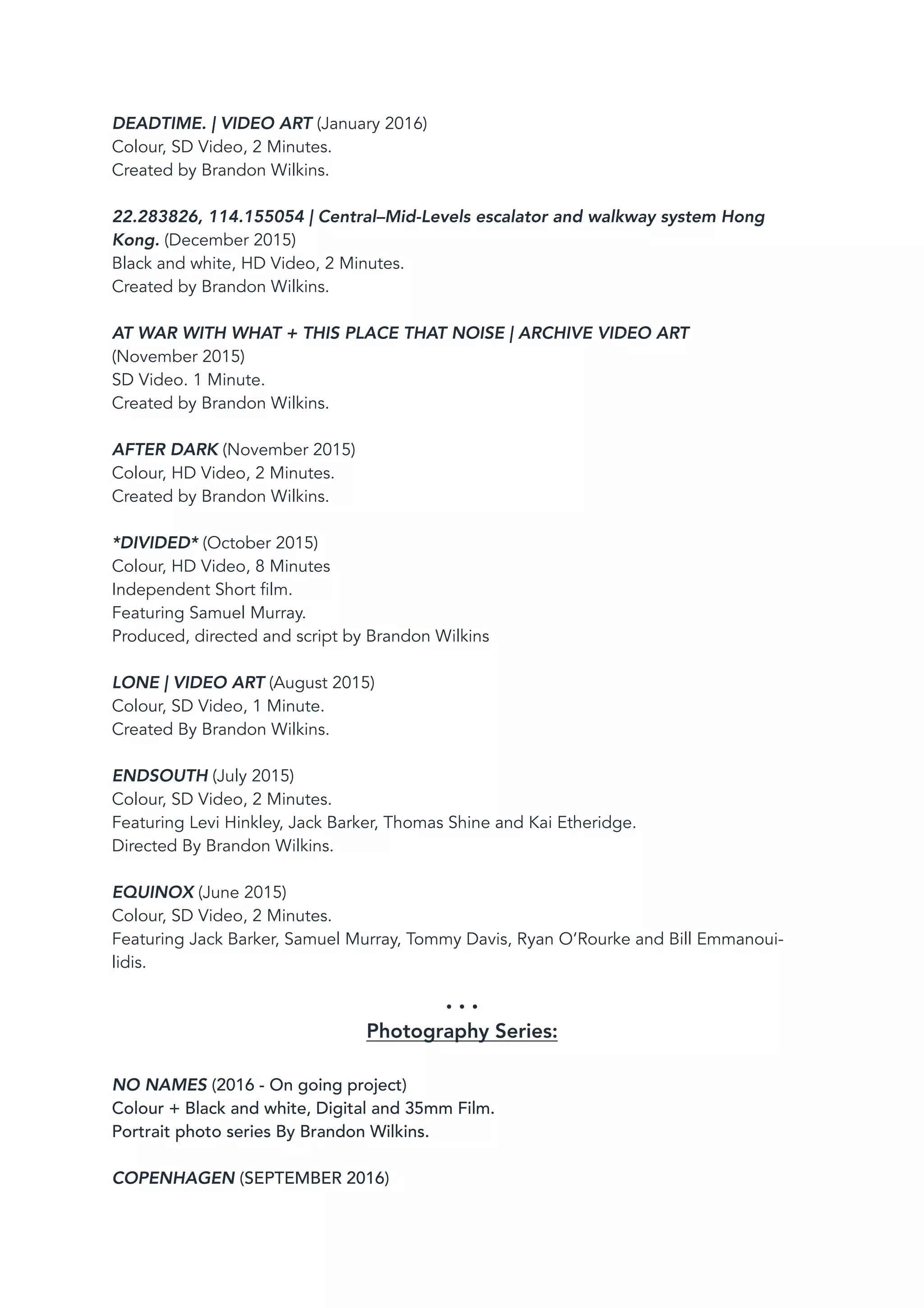 BRANDON WILKINS MEDIA RELATED CV | PDF