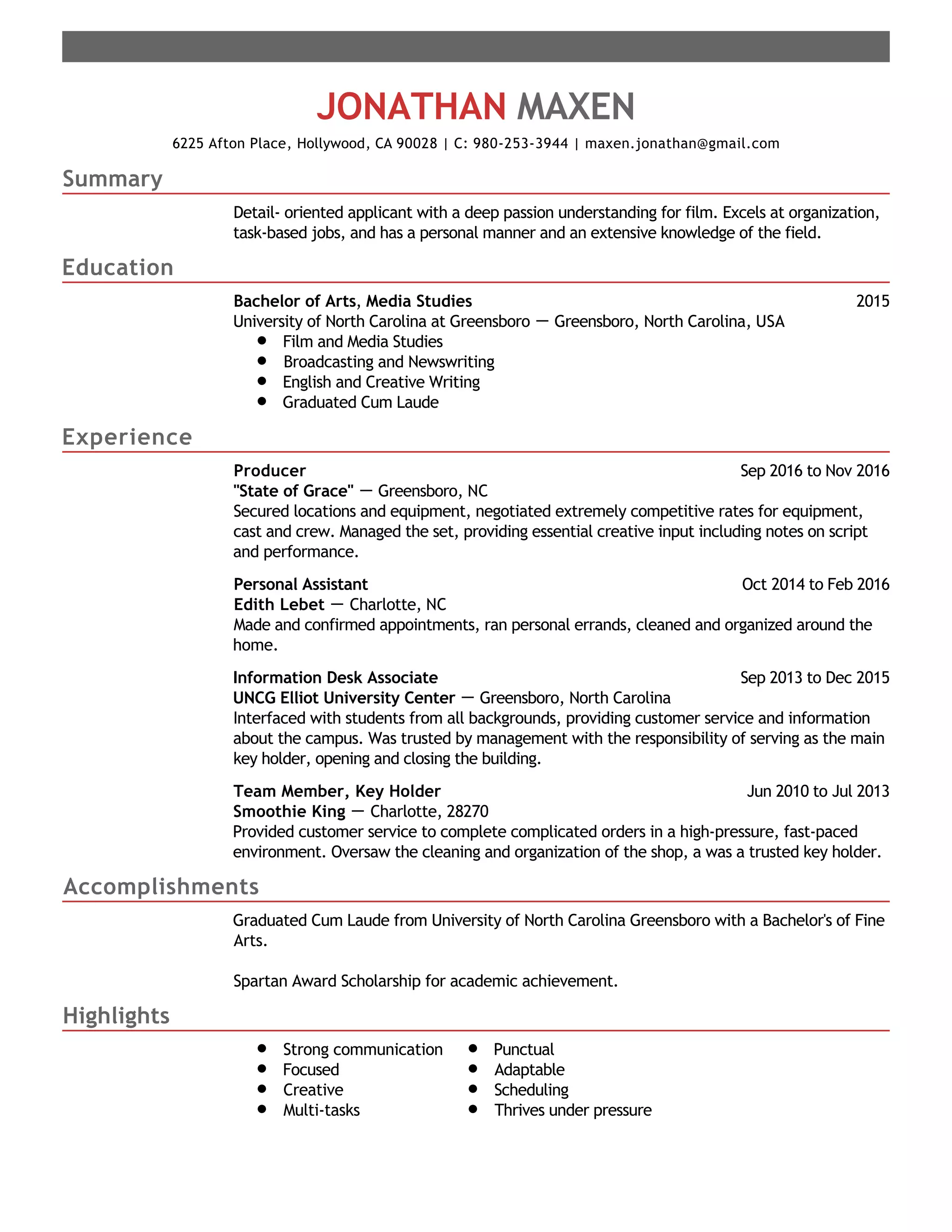 Jonathan Maxen Resume 1-4 | PDF