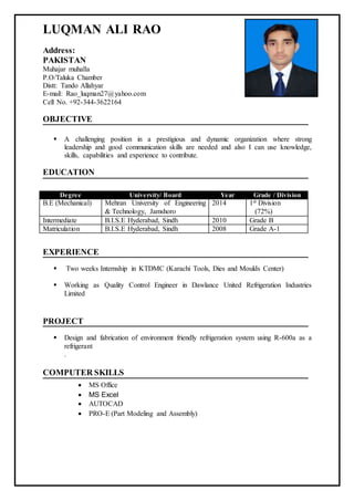 LUQMAN ALI CV | DOCX