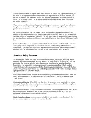 Health and Safety Proposal | DOC