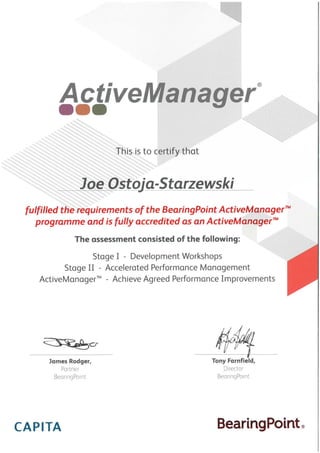 ACTIVE MANAGER QUALIFICATION CERTIFICATE DEC 2016 | PDF