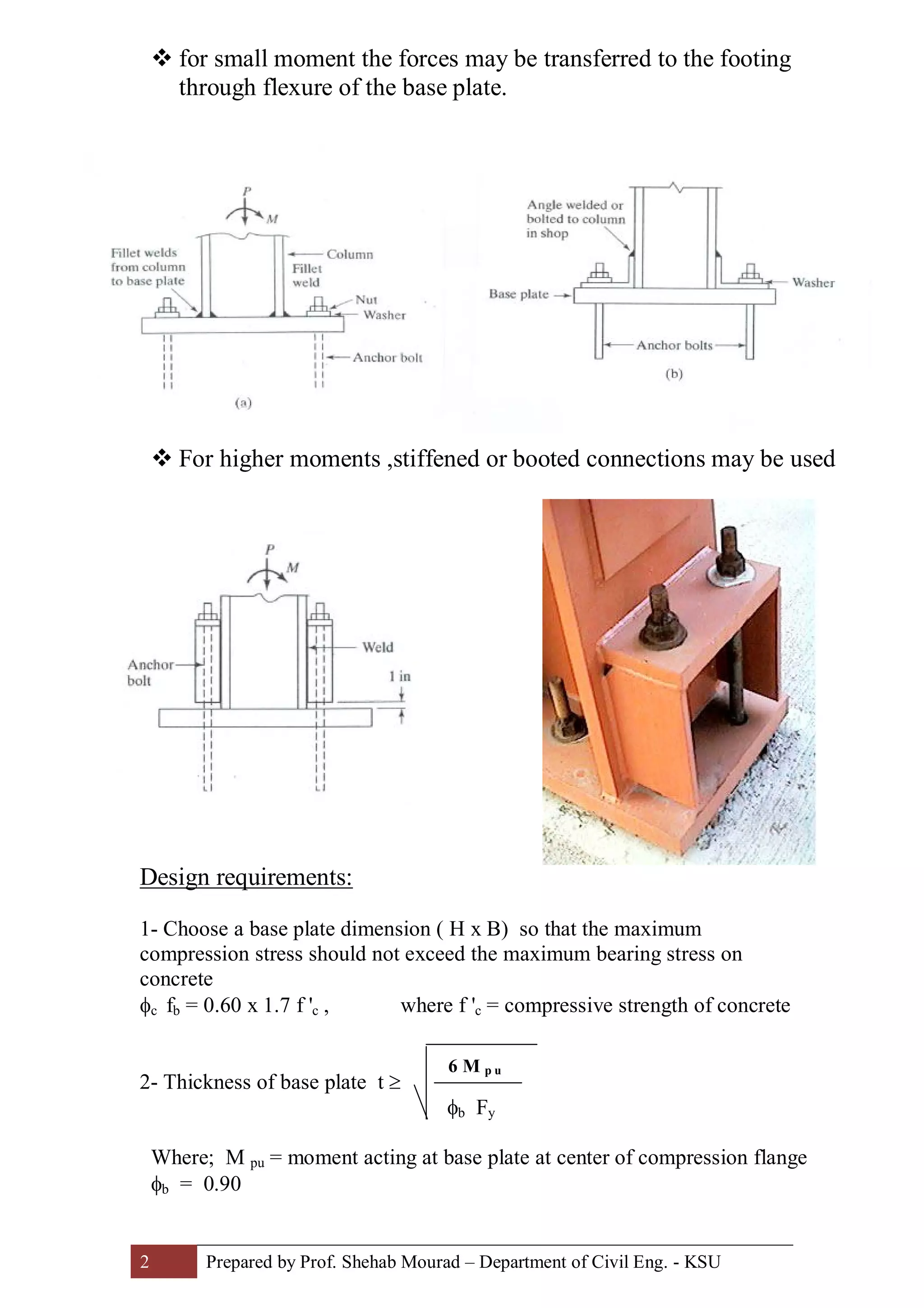 23-Design of Column Base Plates (Steel Structural Design & Prof. Shehab ...