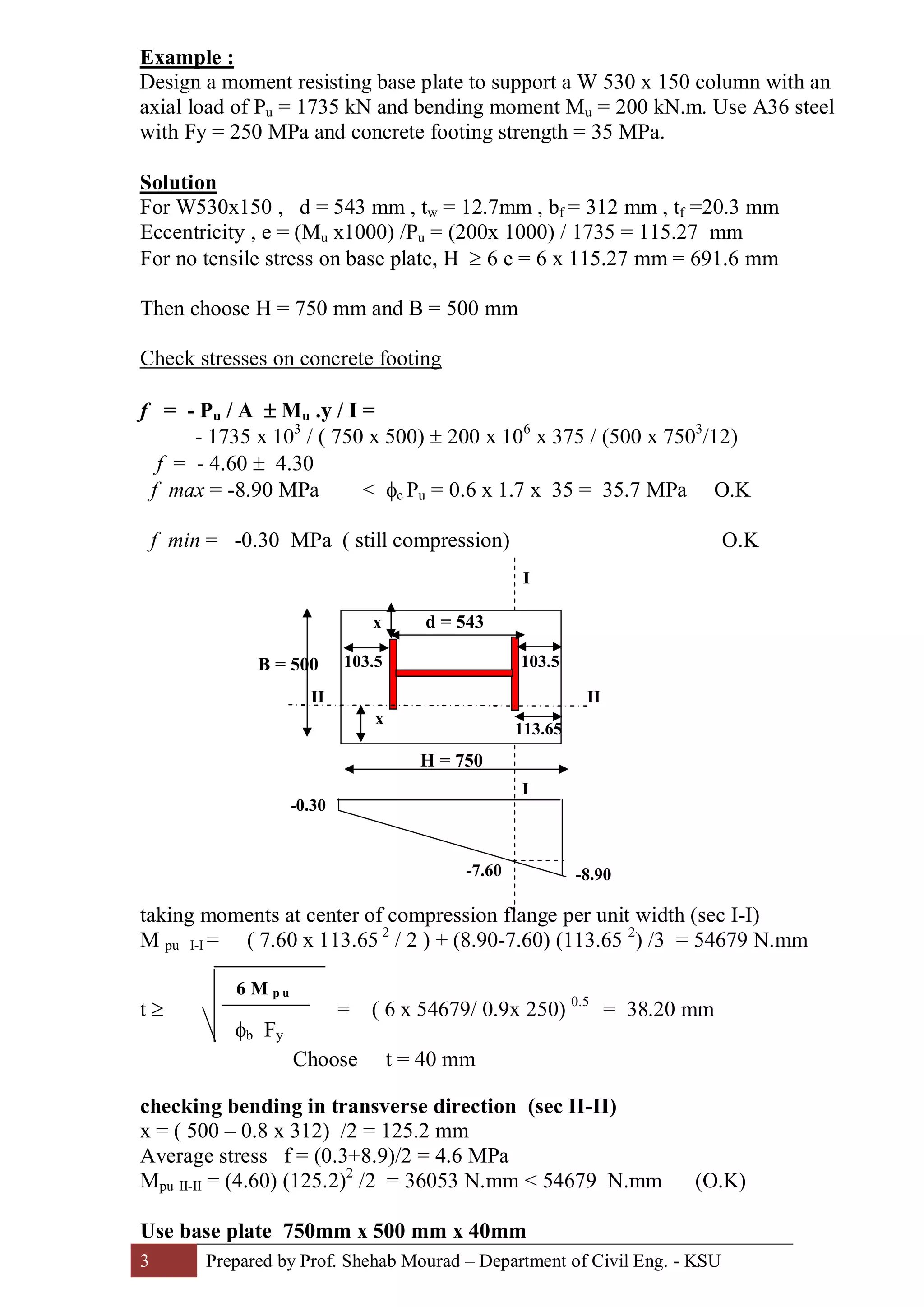 23-Design of Column Base Plates (Steel Structural Design & Prof. Shehab ...