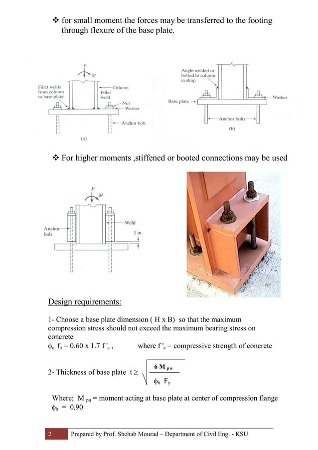 23-Design of Column Base Plates (Steel Structural Design & Prof. Shehab ...