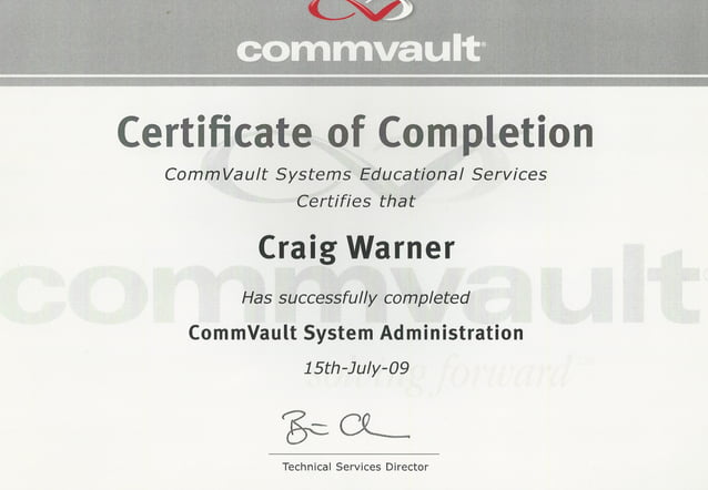 Commvault Certificate of Completion | PDF