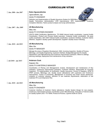 Curriculum Vitae ENGLISH 2016-03 | PDF | Automotive Industry | Industries