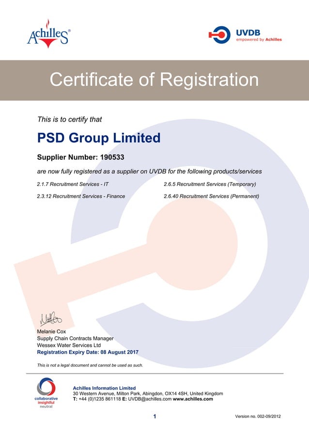 UVDB Community Certificate | PDF