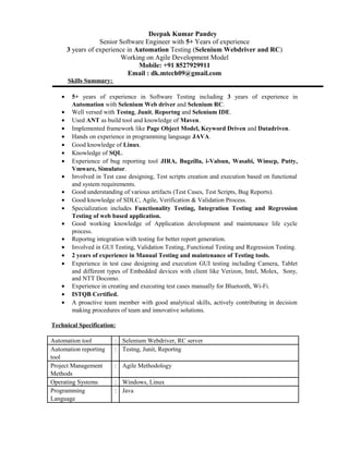 Deepak_Resume_Automation | DOC | Web Development | Internet