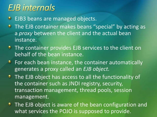 EJB3 Advance Features | PPTX | Programming Languages | Computing