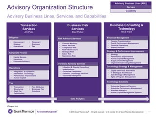 Advisory Structure - Business Lines Services Capabilities 17 August 16 ...