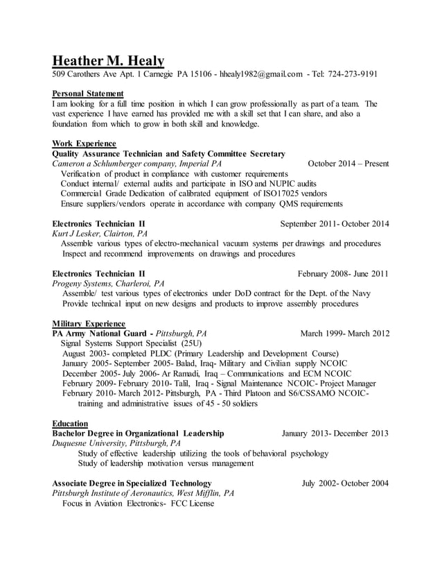 Heather M Healy Resume | PDF