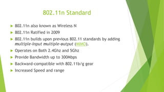 Wifi & 802.11 Standards | PPTX