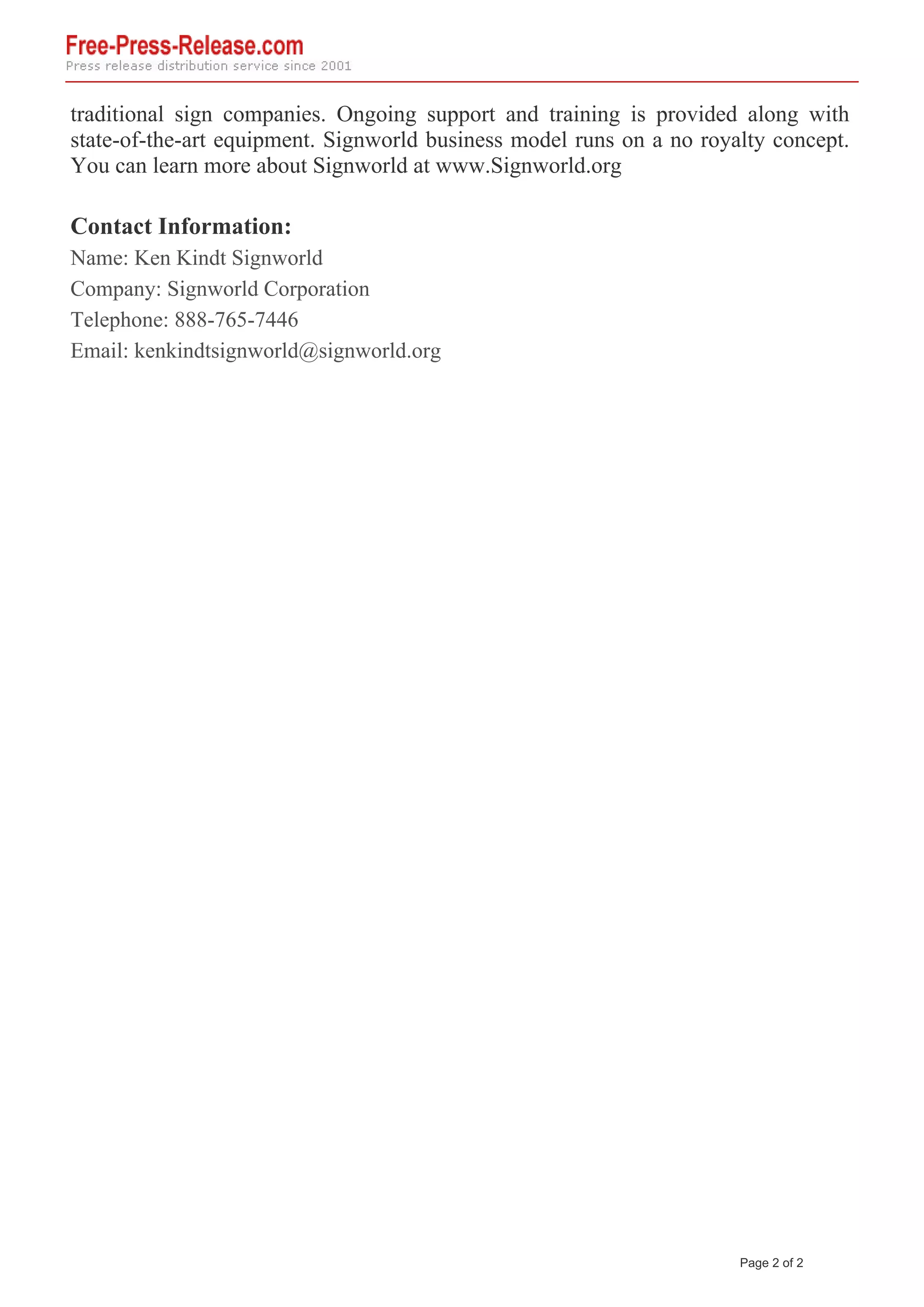 Ken Kindt of Signworld Attends Annual Convention of The Entrepreneur ...