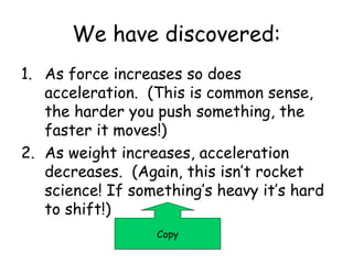 2 3 force mass acceleration | PPT
