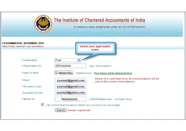 guide to online exam application form | PPT