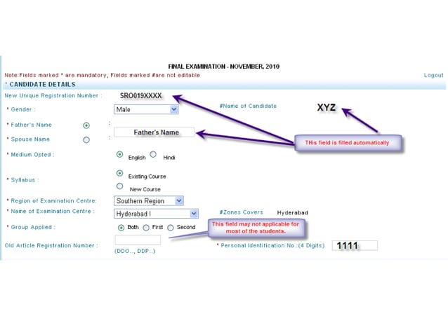 guide to online exam application form | PPT
