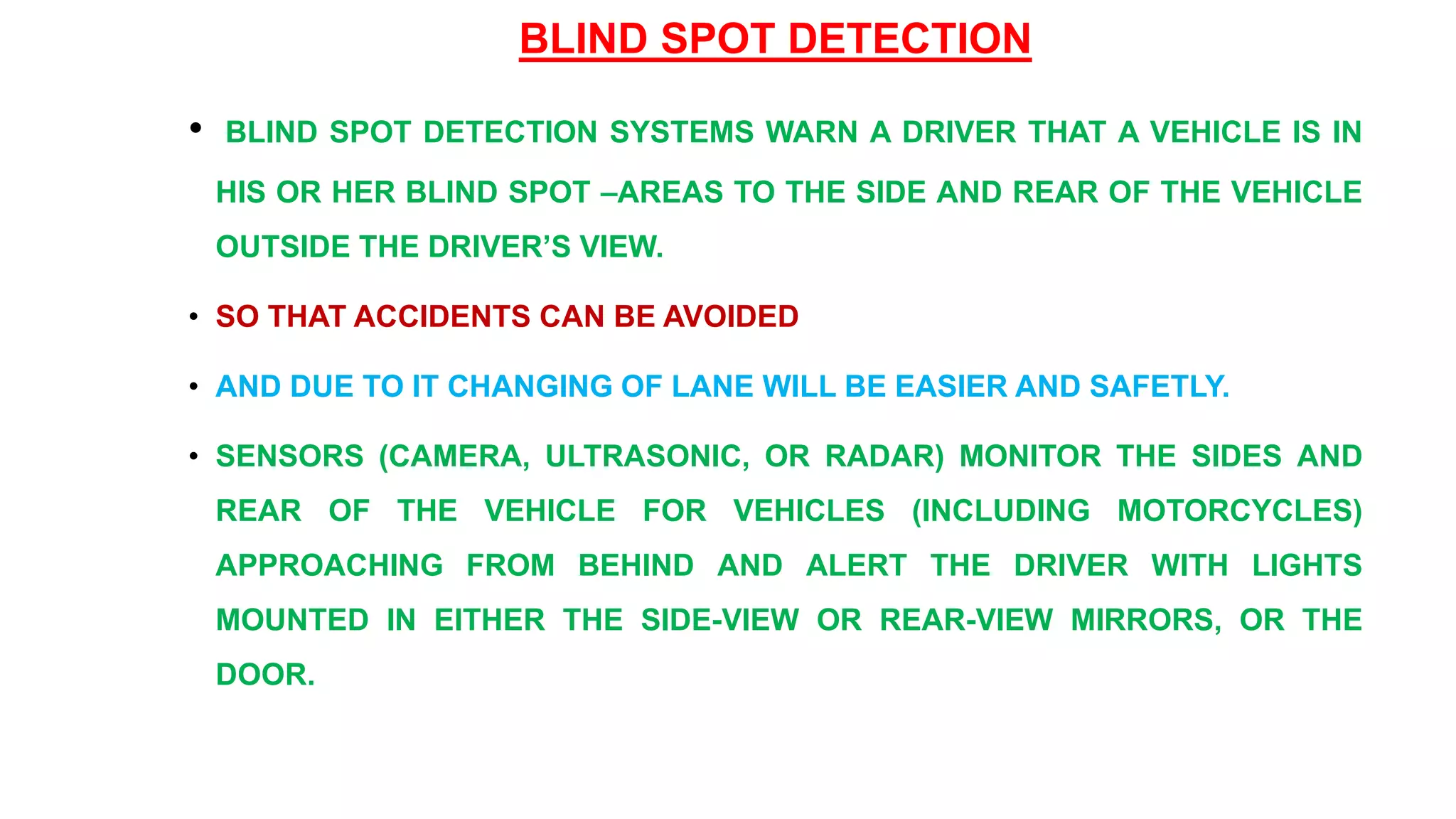 BLIND SPOT INFORMATION SYSTEM | PPTX