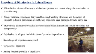 Disinfectants used in Animal House & process of disinfection | PPTX